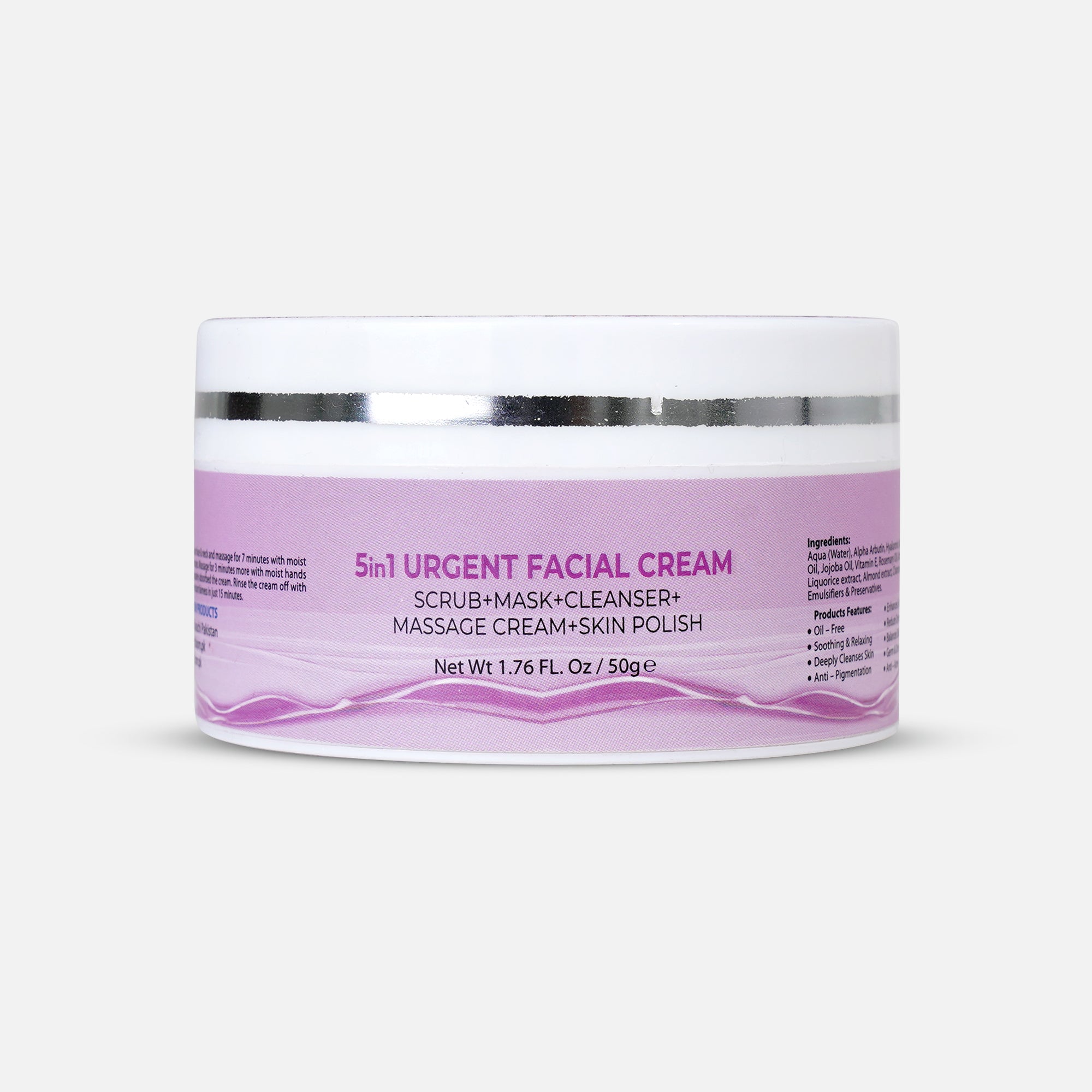 5in1 URGENT FACIAL CREAM - SCRUB + MASK + CLEANSER + MASSAGE CREAM + S ...